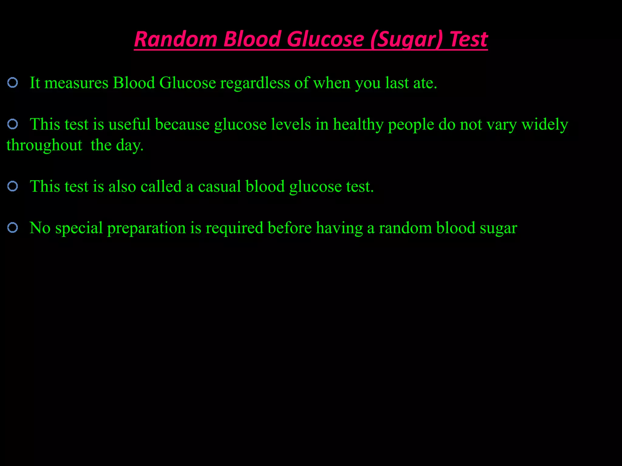 Diabetes test | PPTX | Diabetes | Diseases and Conditions