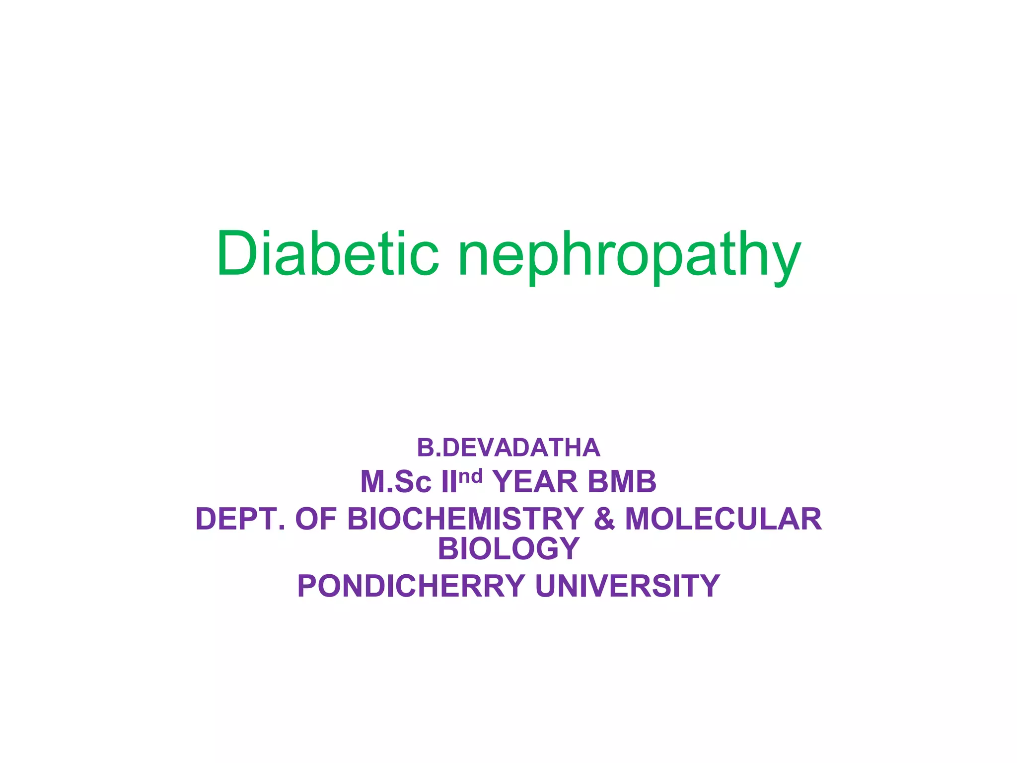 Diabetic nephropathy | PPT