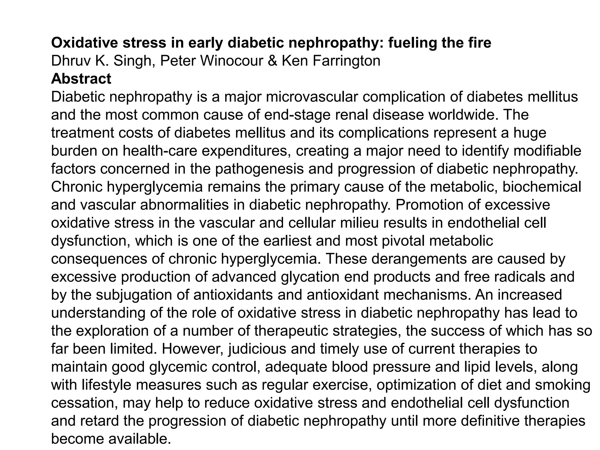 Diabetic nephropathy | PPT