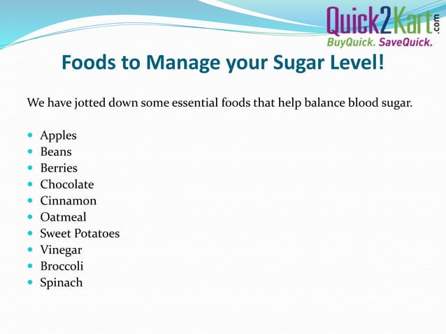 Foods to Manage your Sugar Level! | PPT