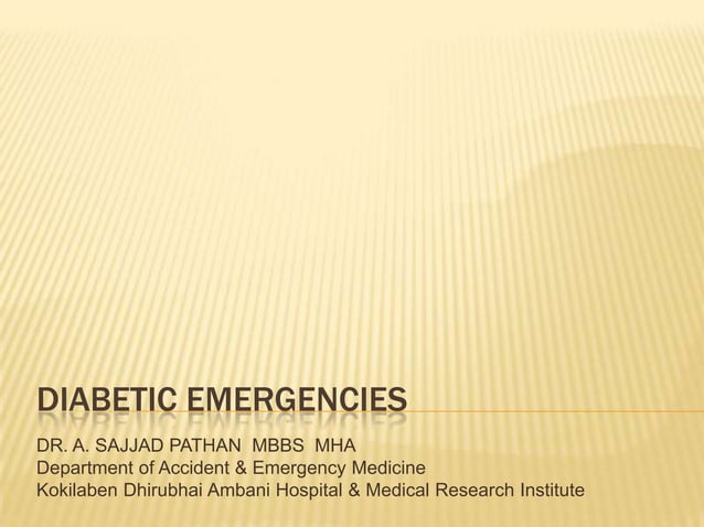Diabetic emergencies | PPT
