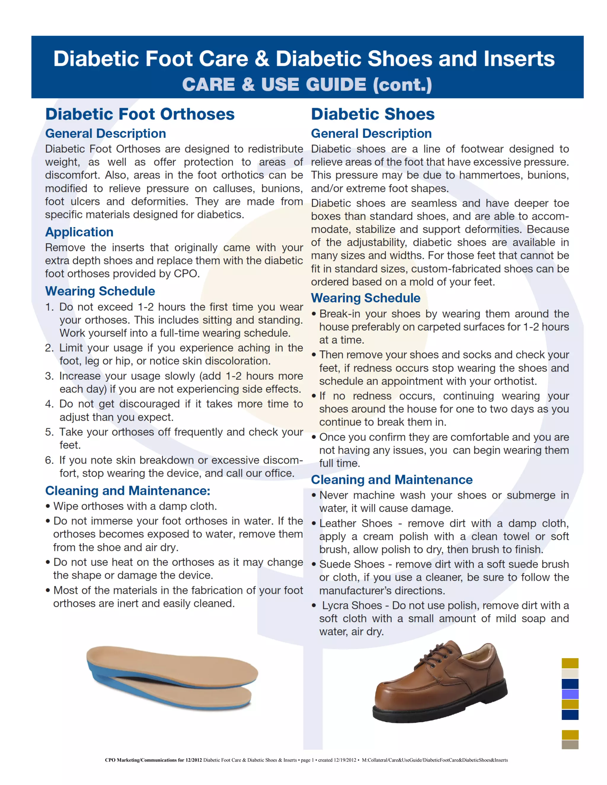 Diabetic foot care & Shoe Inserts | PDF