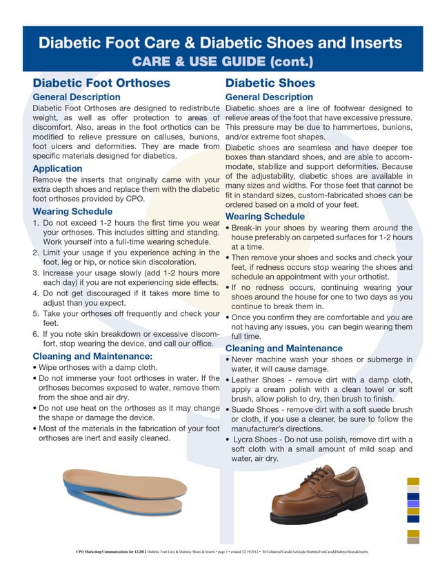 Diabetic foot care & Shoe Inserts | PDF