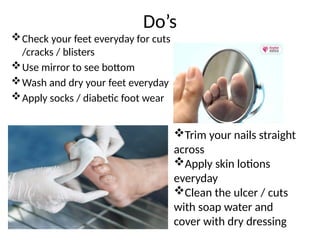 DIABETIC FOOT ULCER clinical features and management | PPTX