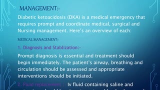 Diabetic ketoacidosis Management.ppt for Nursing Students | PPTX