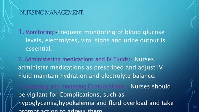 Diabetic ketoacidosis Management.ppt for Nursing Students | PPTX