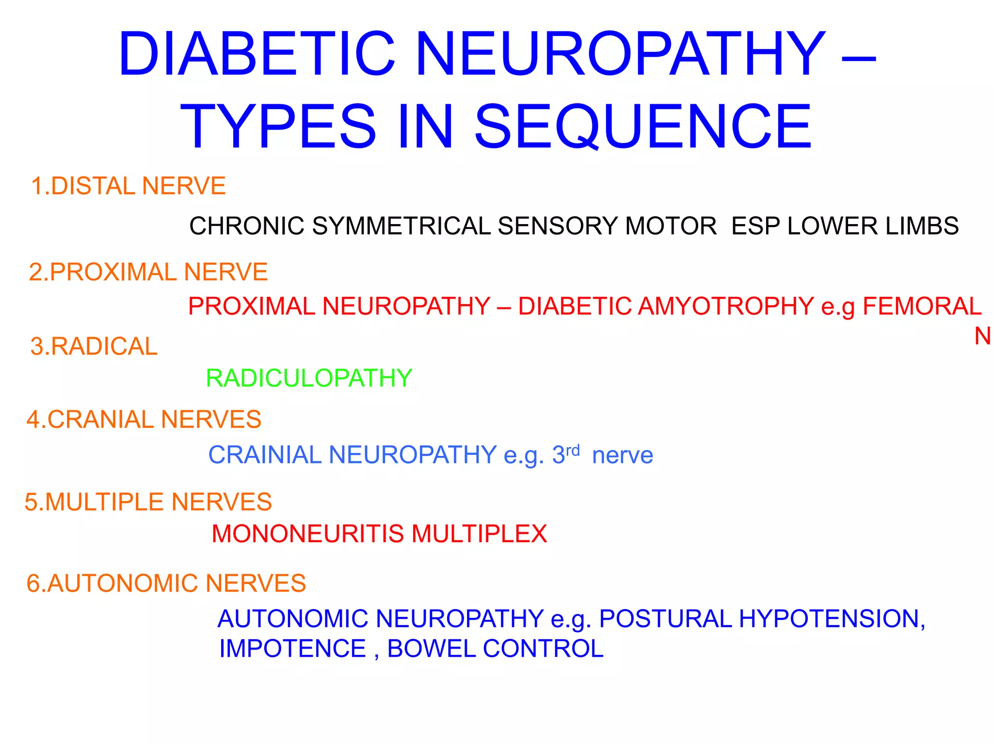 Diabetic neuropathy – types in sequence 1 | PPTX
