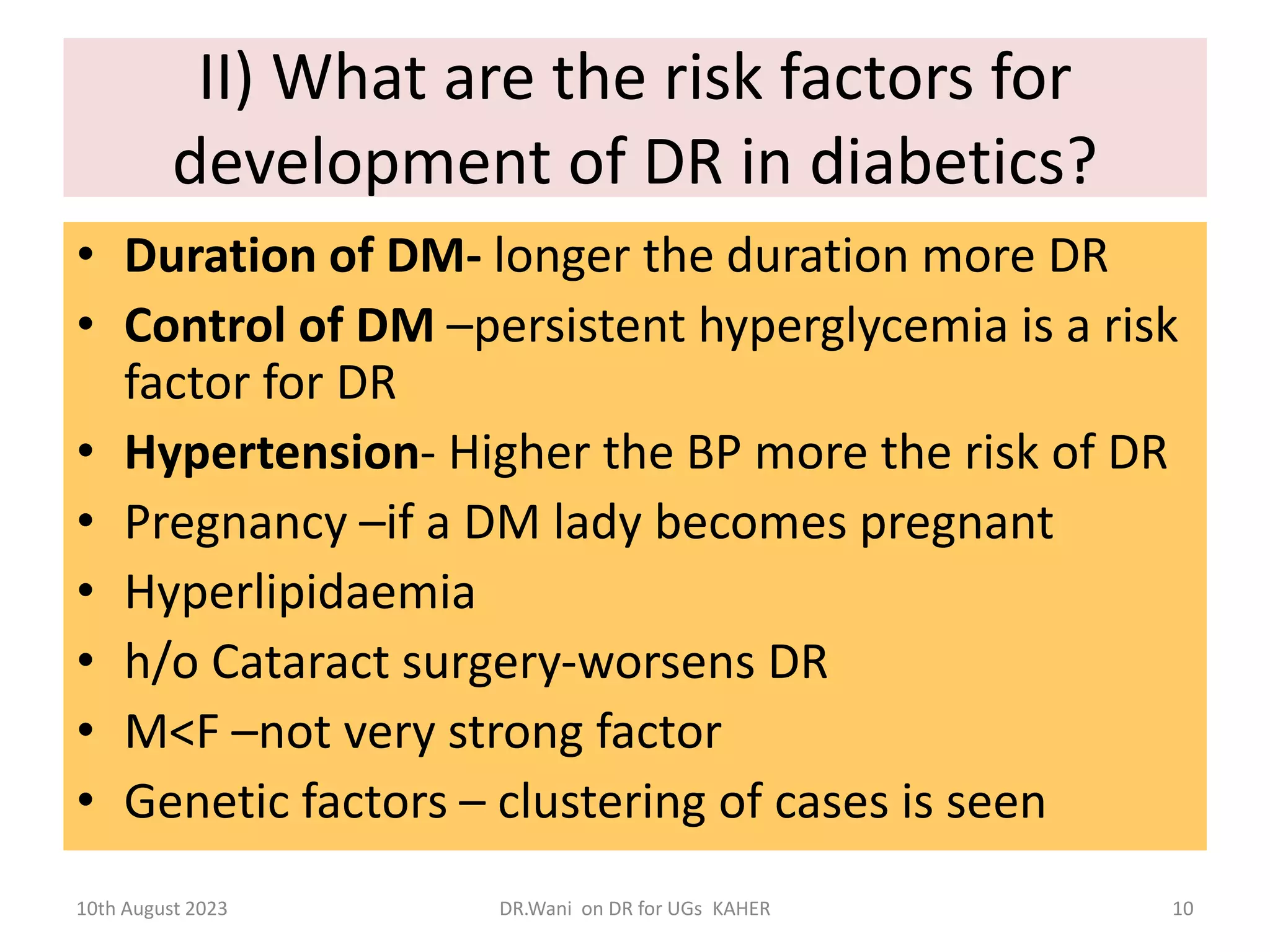DR VIVEK WANI TALK ON DIABETIC RETINOPATHY FOR KLE MBBS STUDENTS UG ...