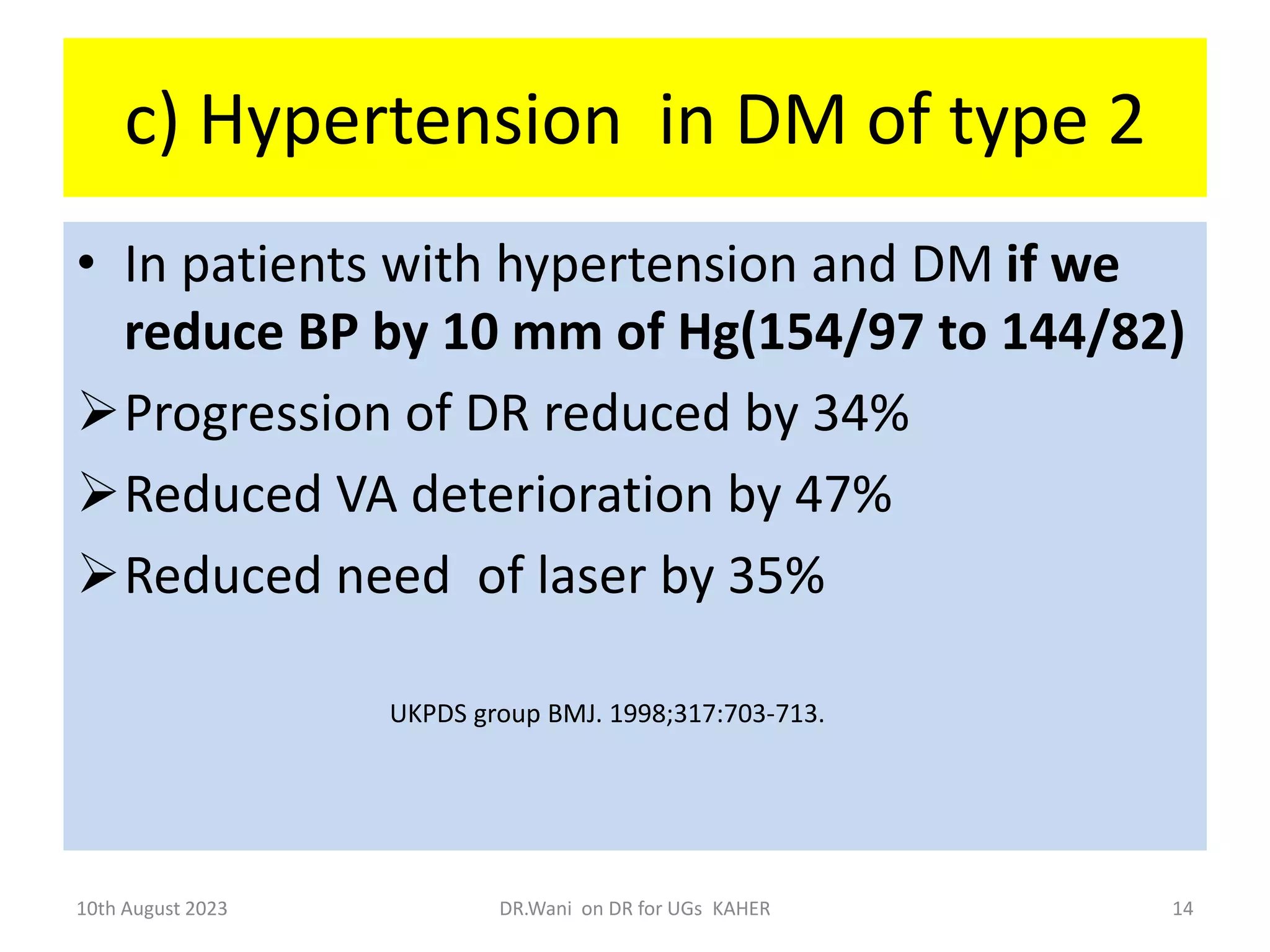 DR VIVEK WANI TALK ON DIABETIC RETINOPATHY FOR KLE MBBS STUDENTS UG ...