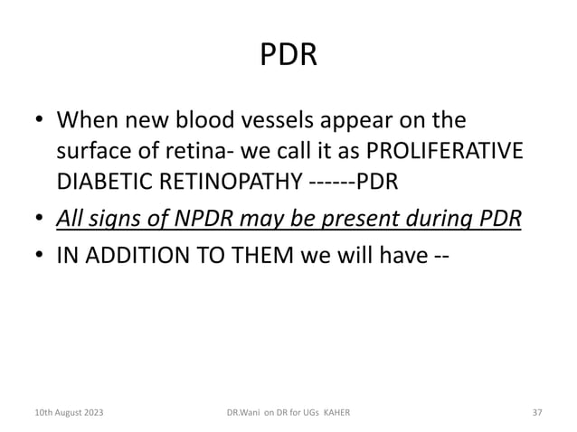 DR VIVEK WANI TALK ON DIABETIC RETINOPATHY FOR KLE MBBS STUDENTS UG ...