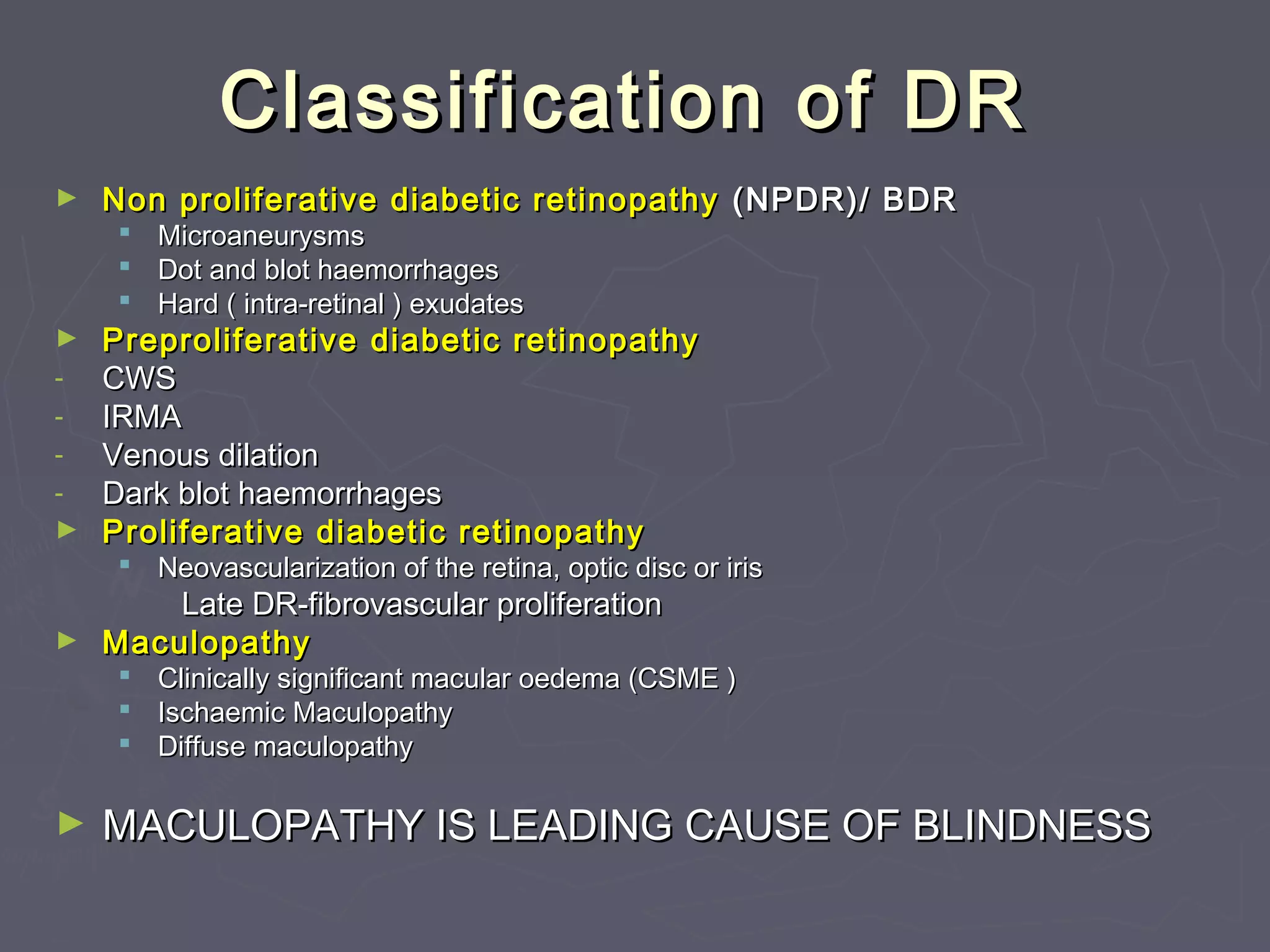 Diabetic retinopathy for medical student | PPT