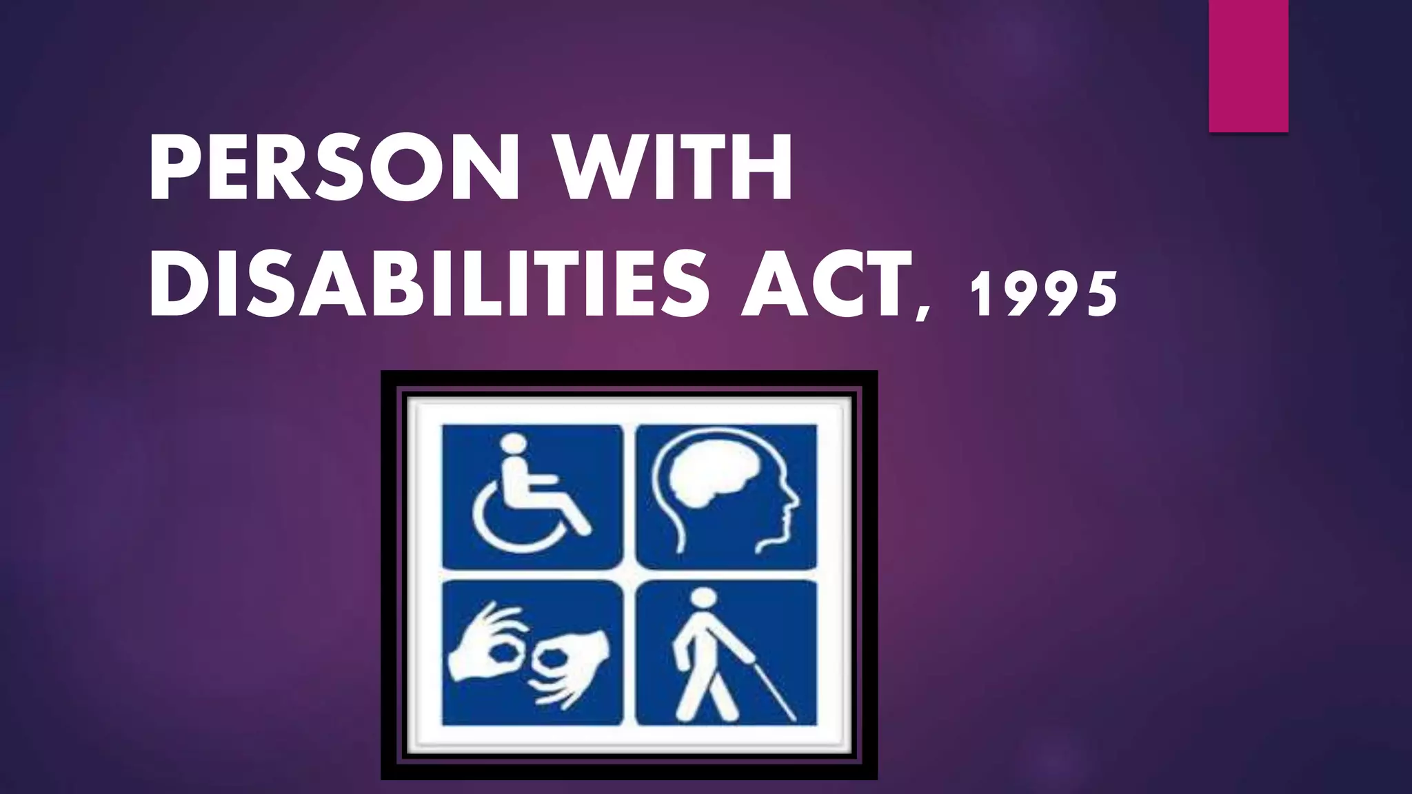 persons with disability act,1995 | PPTX