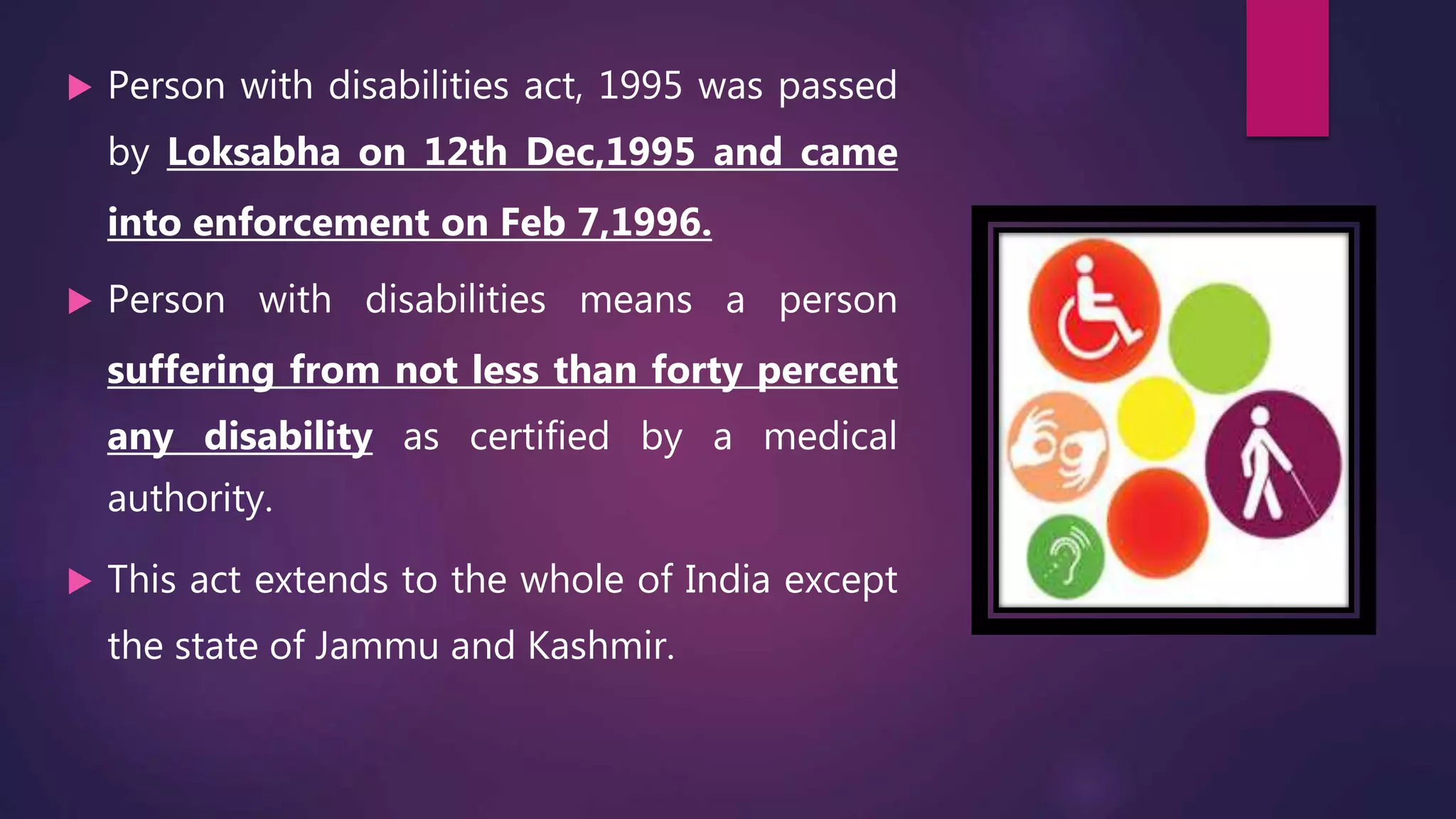 persons with disability act,1995 | PPTX