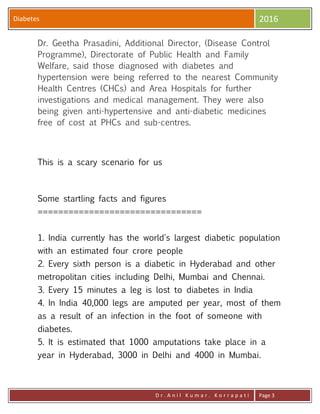 Diabtes notes whd 2016 | PDF | Diabetes | Diseases and Conditions