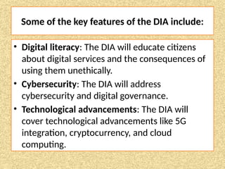 DIA PRESENTATION ON TOPIC DIA I.E DIGITAL INDIA ACT 2000 | PPTX