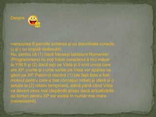 Diacritice romanesti in messenger | PPTX