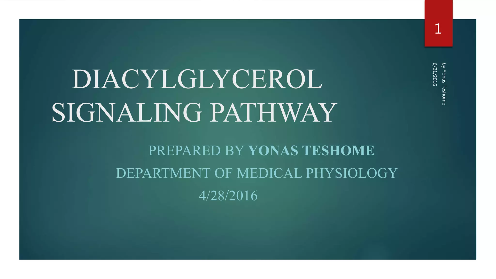 Diacylglycerol signaling pathway | PPTX
