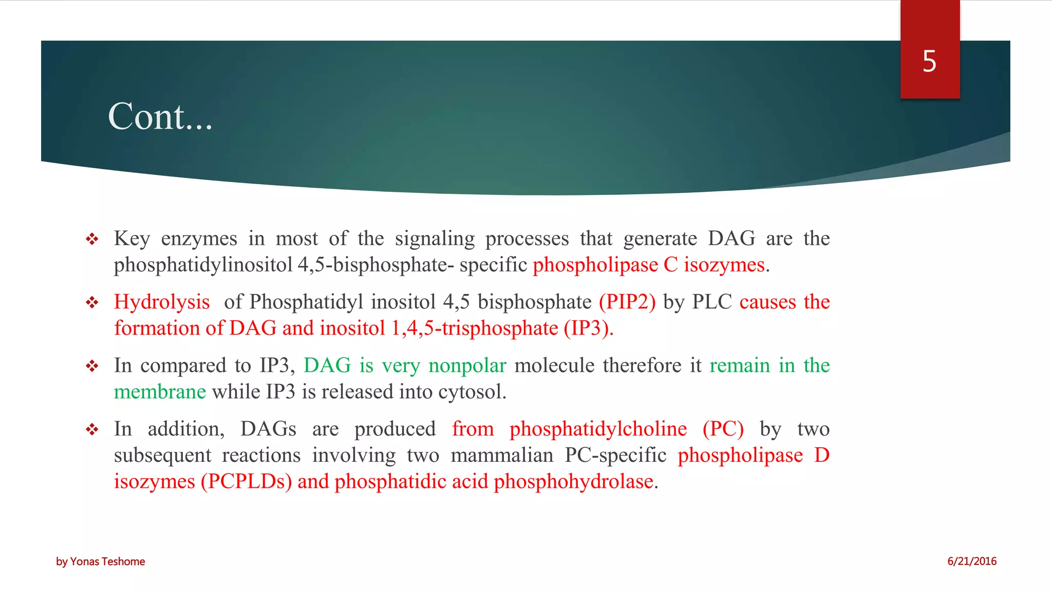 Diacylglycerol signaling pathway | PPTX