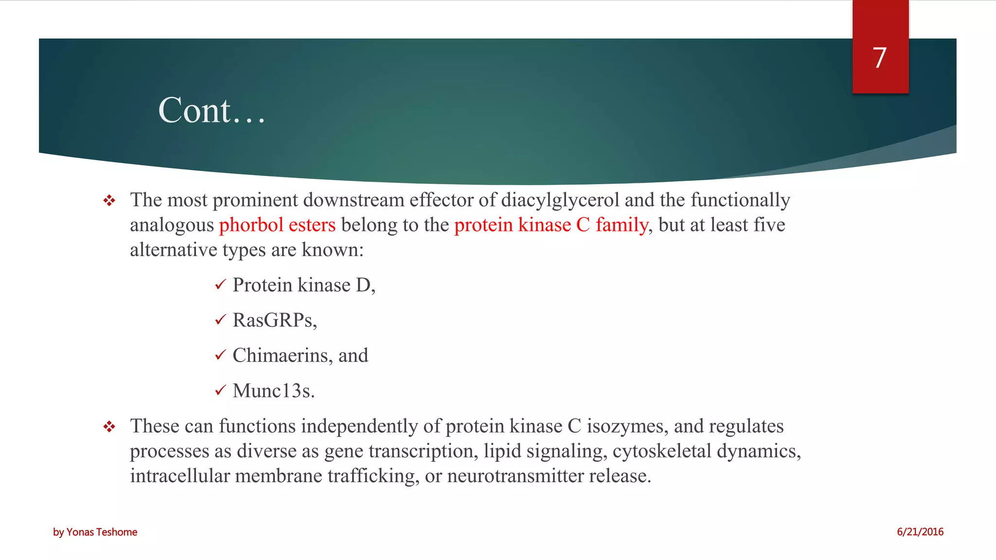 Diacylglycerol signaling pathway | PPTX