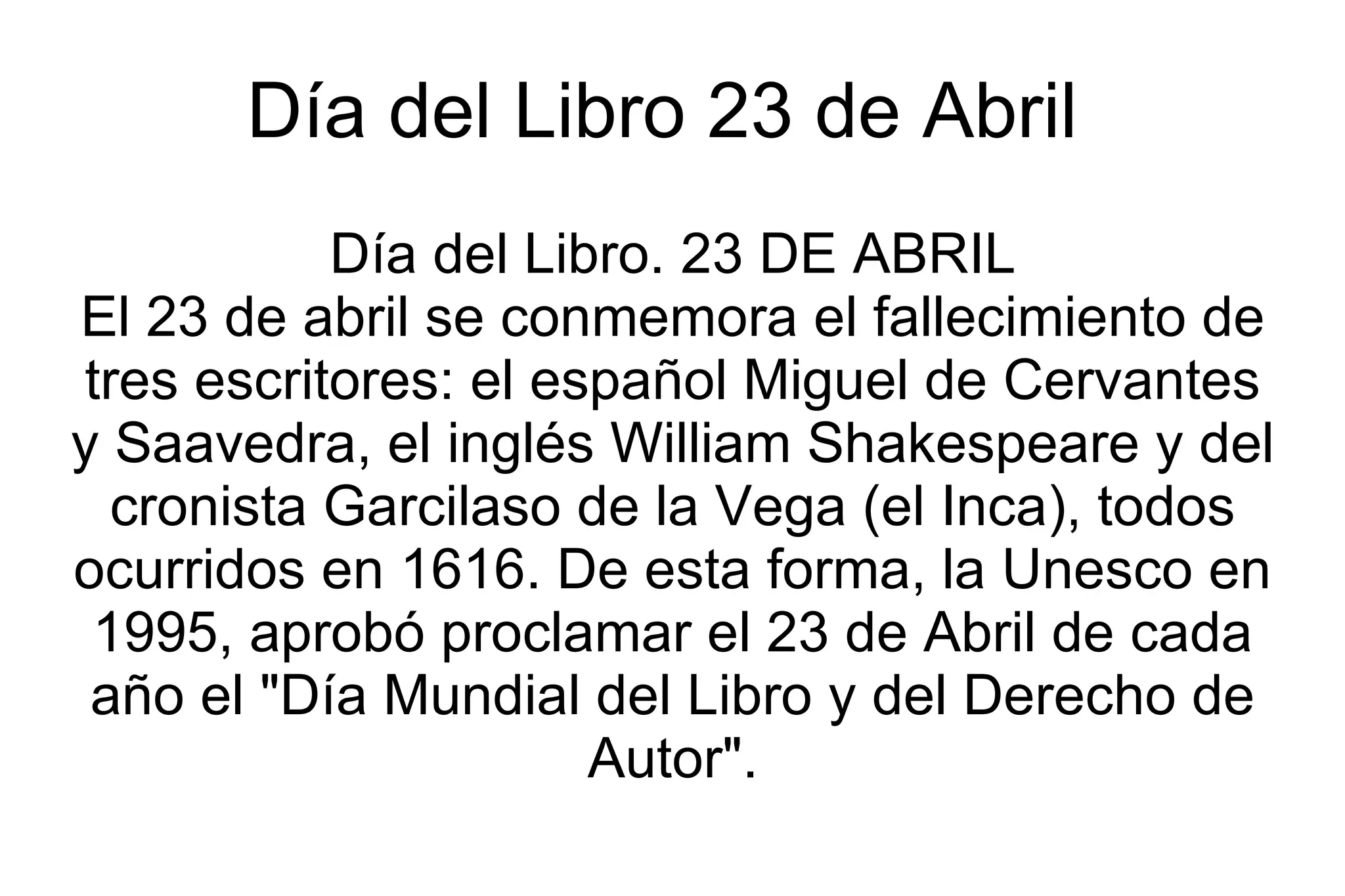 Dia Del Libro 23 de Abril | ODP