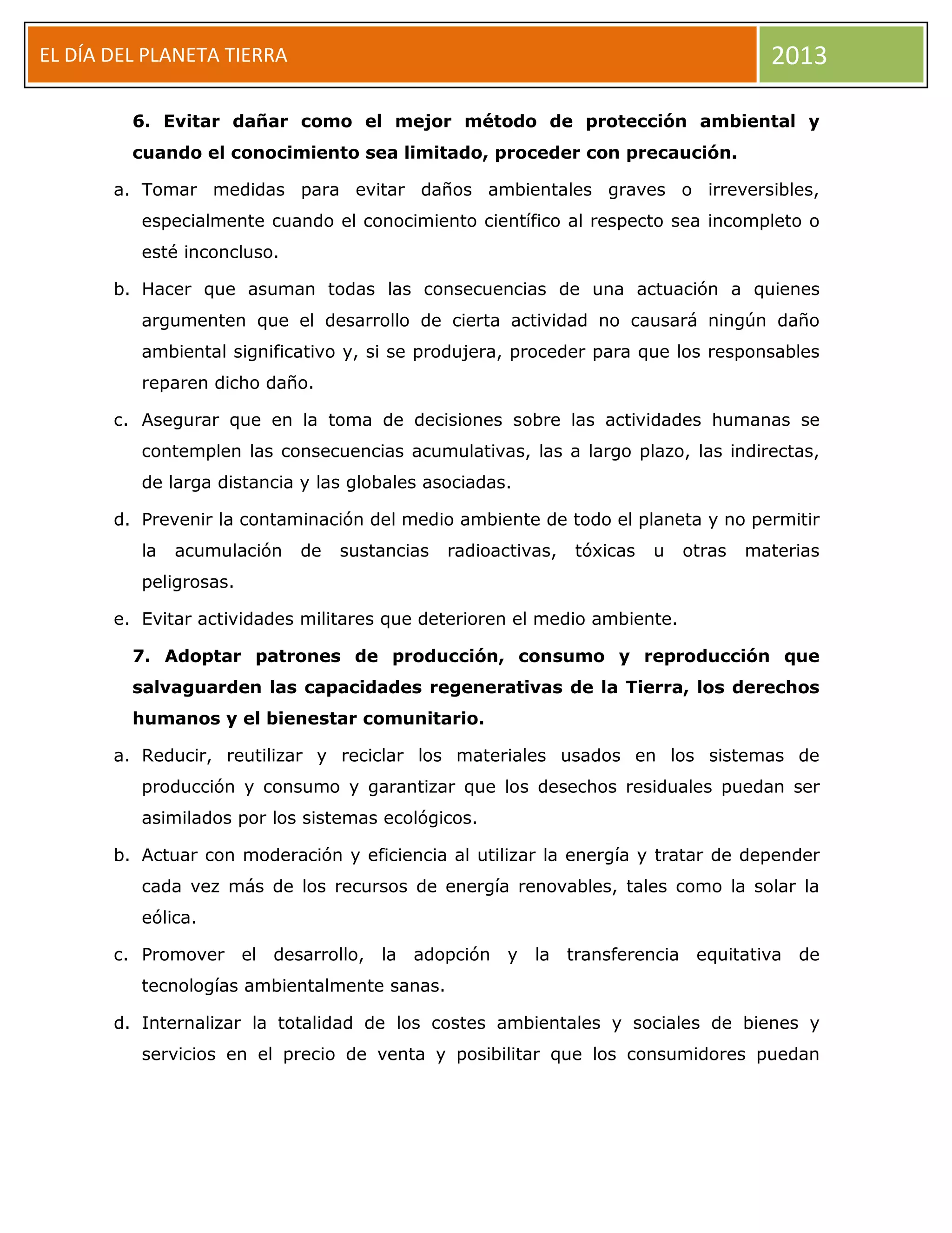 Dia del planeta tierra | PDF