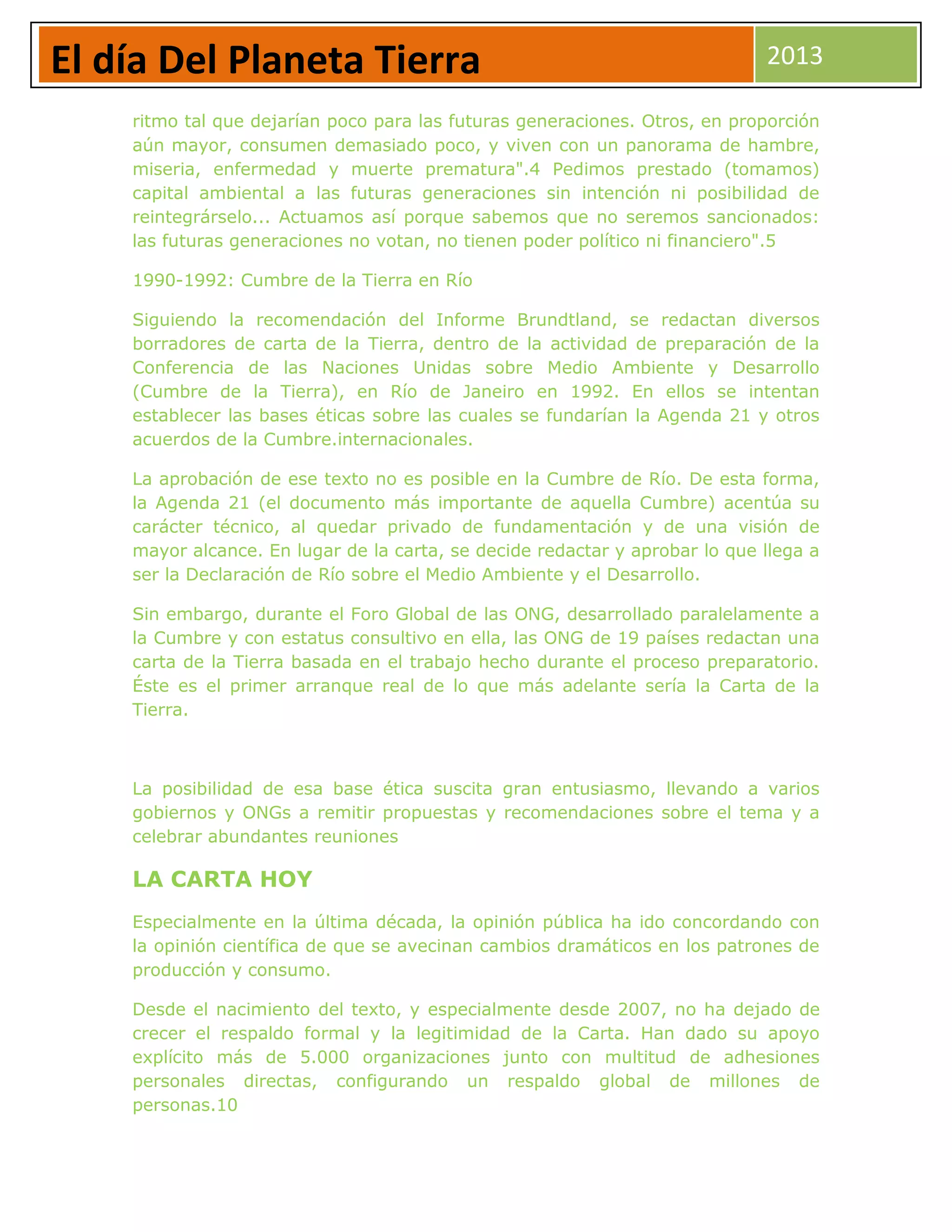 Dia del planeta tierra | PDF