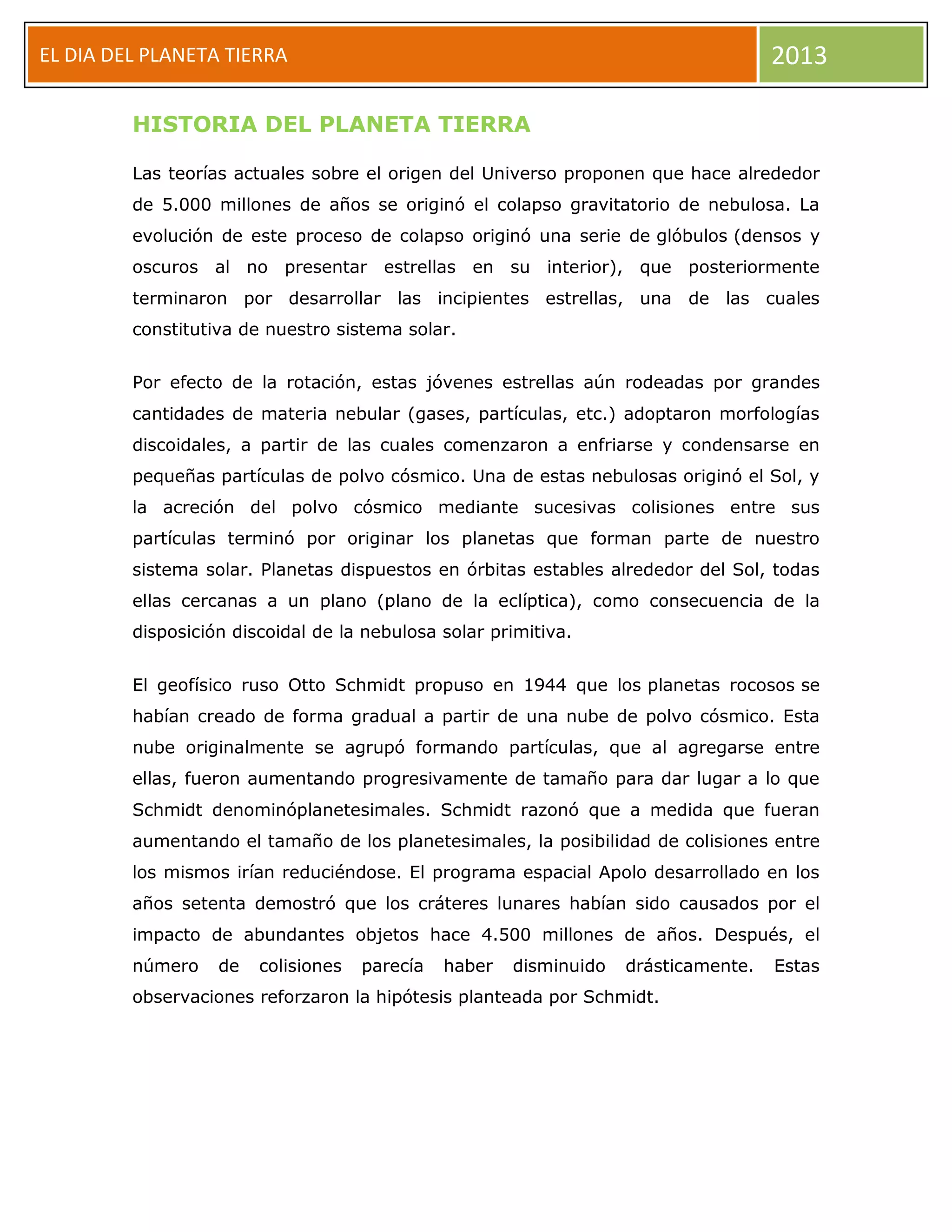 Dia del planeta tierra | PDF