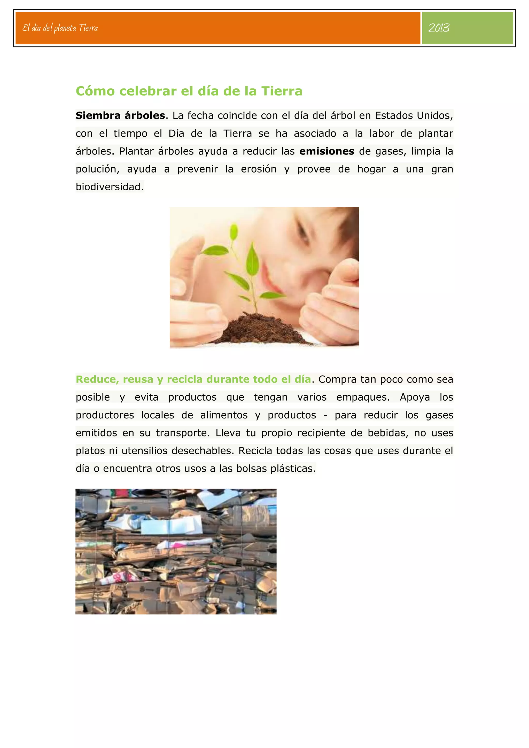 Dia del planeta Tierra | PDF