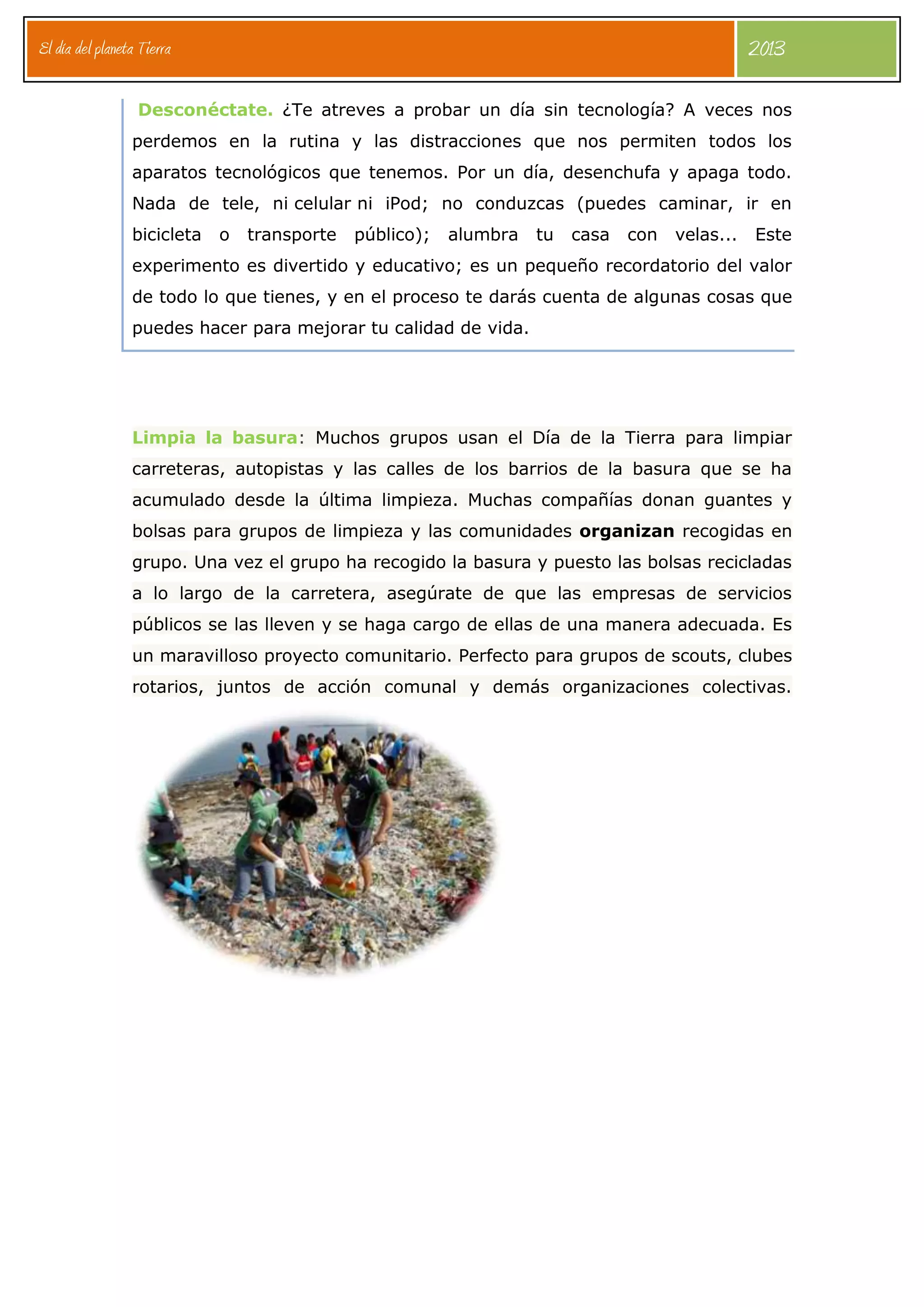 Dia del planeta Tierra | PDF