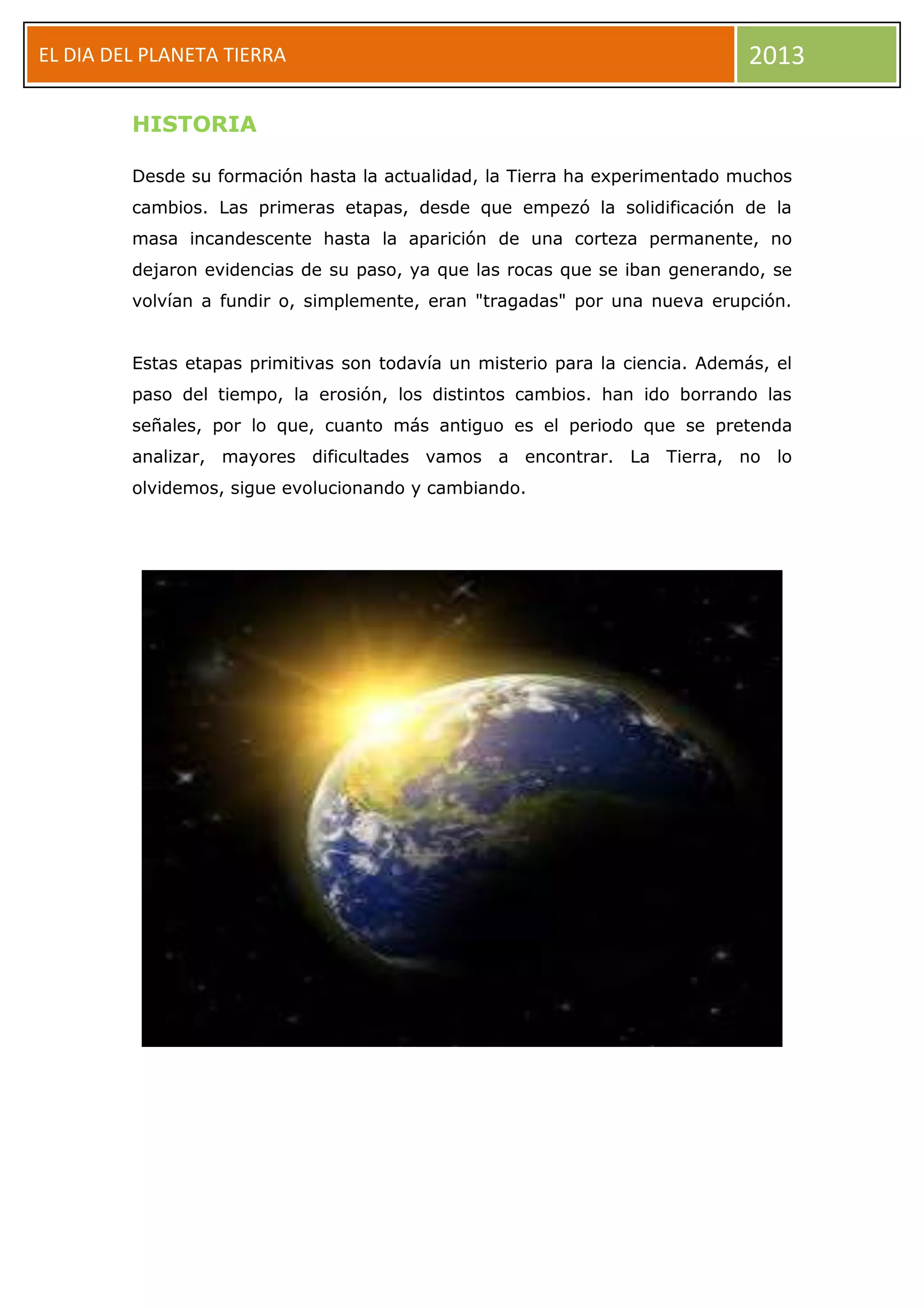 Dia del planeta tierra | DOCX