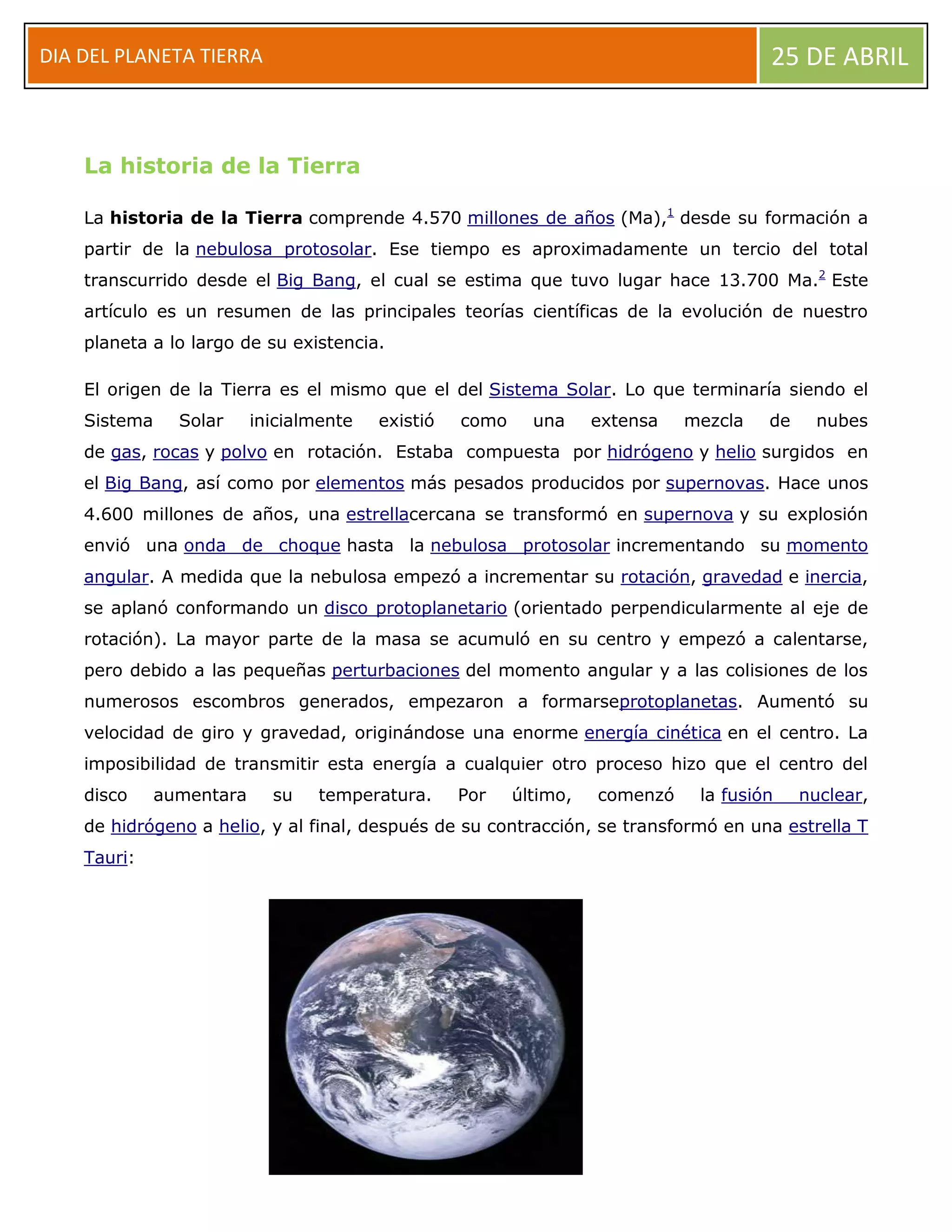 Dia del planeta tierra | PDF