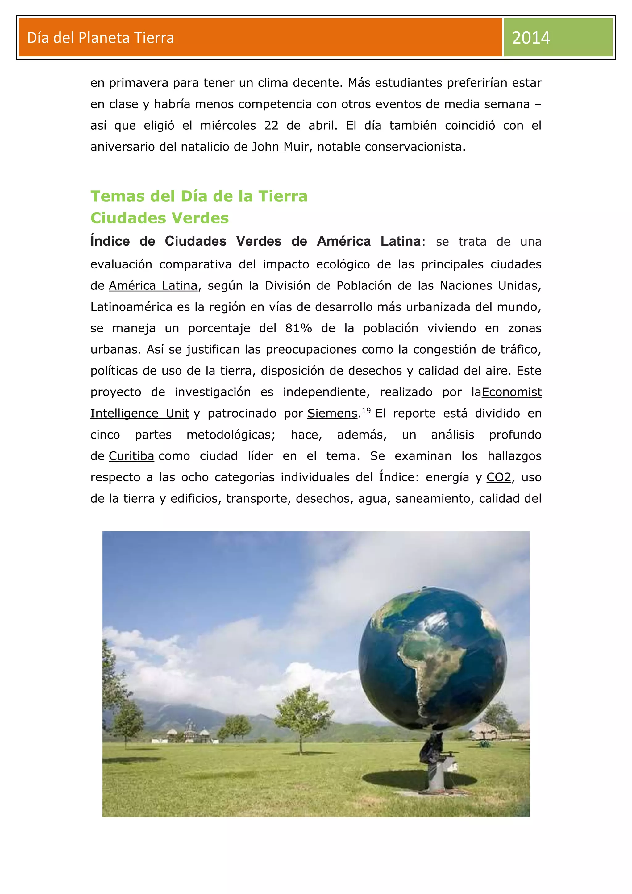 Dia del planeta tierra | DOCX