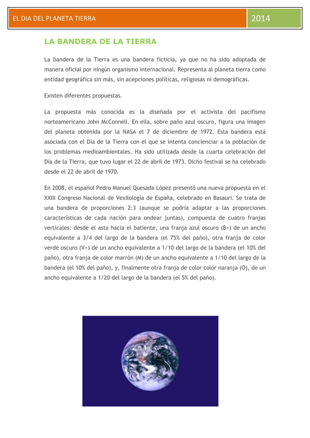Dia del planeta tierra | DOCX