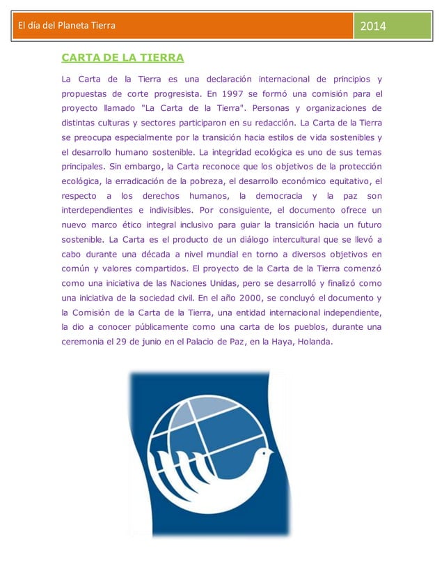 Dia del planeta tierra | DOCX