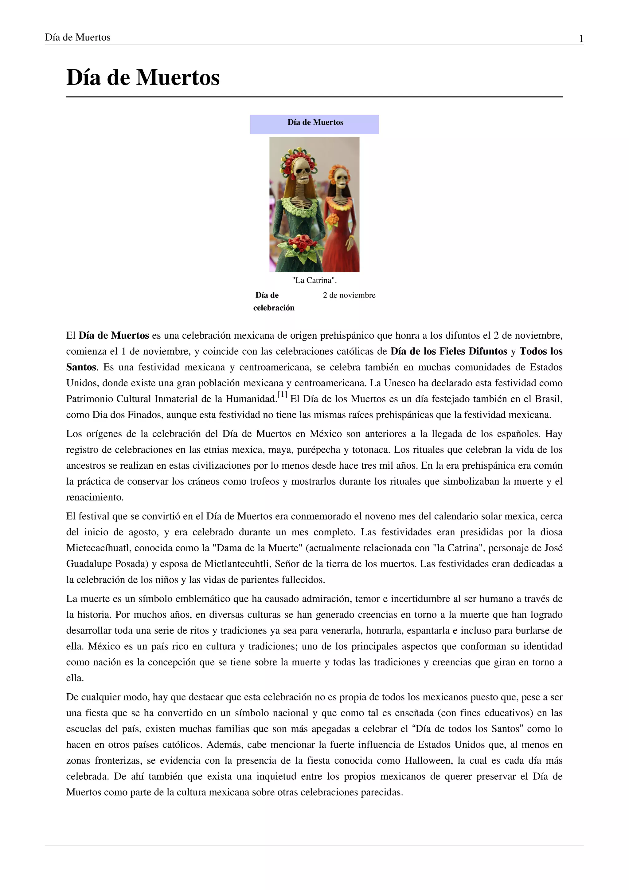 Dia de muertos | PDF