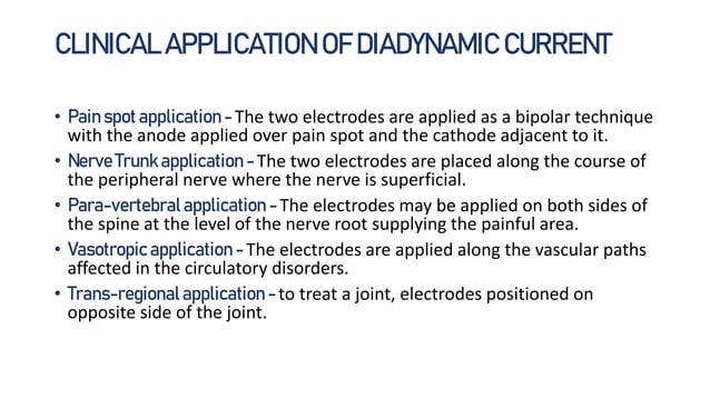 Introduction to Diadynamic currents | PPTX | Death, Injury, or Military ...