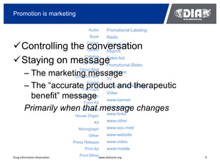 Management of Life Science Promotional Material | PPTX | Pharmaceutical ...