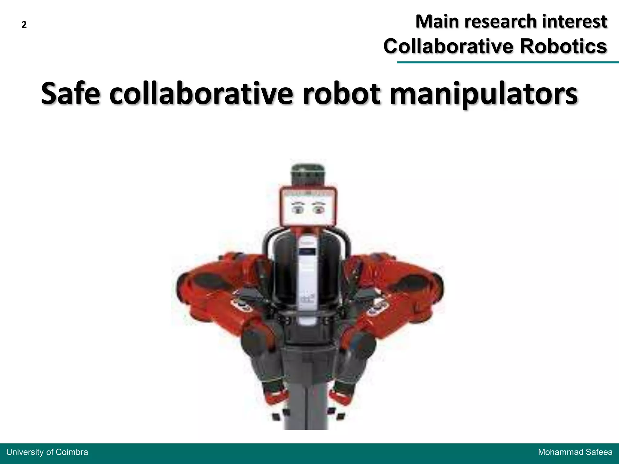 Safe collabroative robot manipulators, precise hand guiding, collision ...
