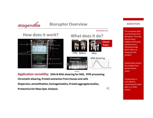 Diagenode Bioruptor Plus and Pico | PPT