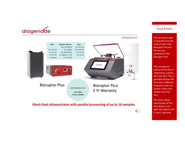Diagenode Bioruptor Plus and Pico | PPT