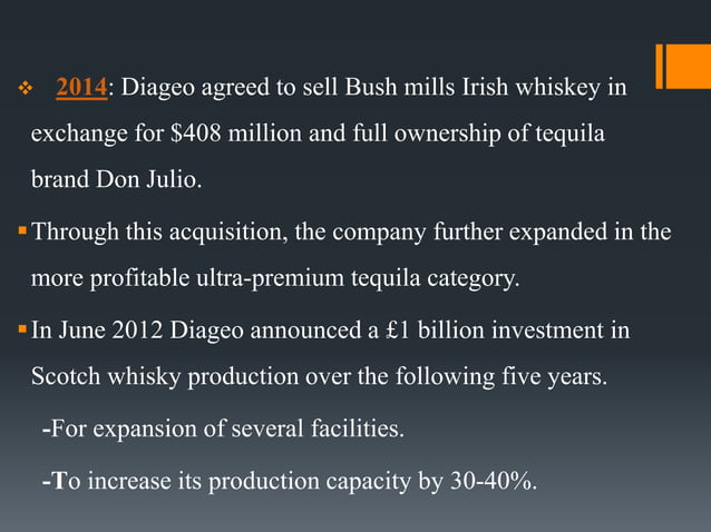Diageo | PPTX | Alcoholic Beverages | Food & Drink