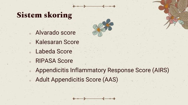 Diagnosa dan Tatalaksana Appendicitis Akut | PPTX