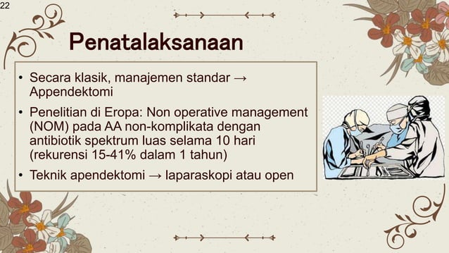 Diagnosa dan Tatalaksana Appendicitis Akut | PPTX