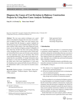 Diagnose the causes of cost deviation in highway construction | PDF