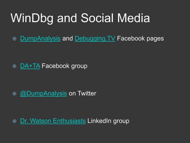 Diagnosing Application Problems using Microsoft WinDbg Debugger | PPT