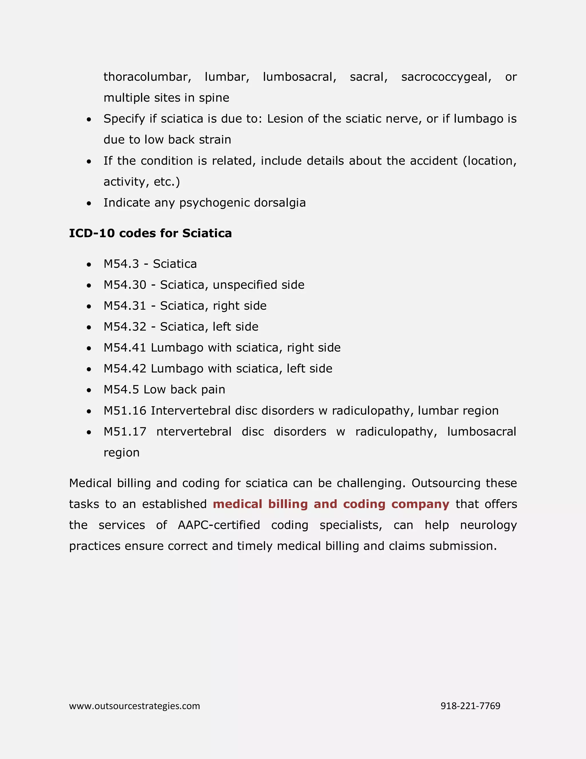 Diagnosing, Documenting, and Coding Sciatica | PDF