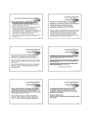 Diagnosing learning related vision problems | PDF | Eye and Vision Conditions | Diseases and ...