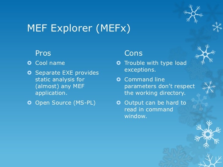 Diagnosing MEF Failure