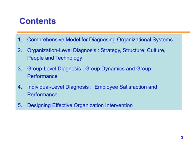 Diagnosing organizational effectiveness ppt slides