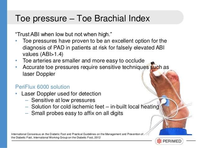 Diagnosing peripheral arterial disease and assessing degree of ischem…
